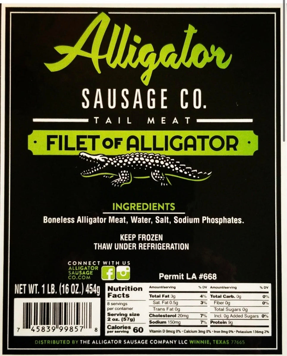 Alligator Tail - Filet of Alligator – Hebert's Specialty Meats Houston